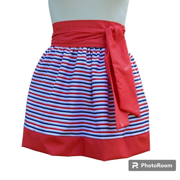 Hand Crafted | Skirts | Red White Blue Strips Flirty Women Gathered ...